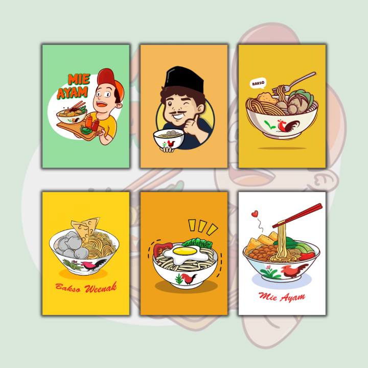 Poerba Craft Hiasan Dinding Poster Kayu Poster Makanan Sticker Glossy ...