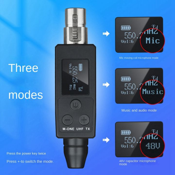 UHF Wireless Microphone Converter Transmitter Receiver for Dynamic ...