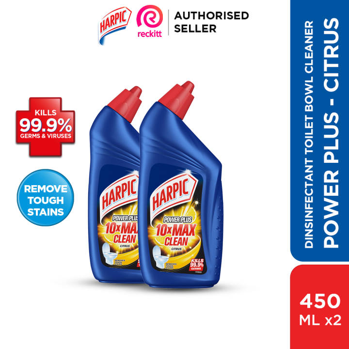 Harpic Power Plus Citrus (450ml x 2) Disinfectant Toilet Cleaner | Lazada