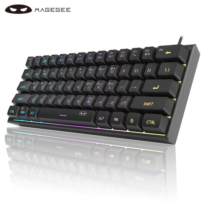 MageGee Mini 60% Gaming RGB Backlit 61 Key Ultra-Compact Keyboard, TS91 ...