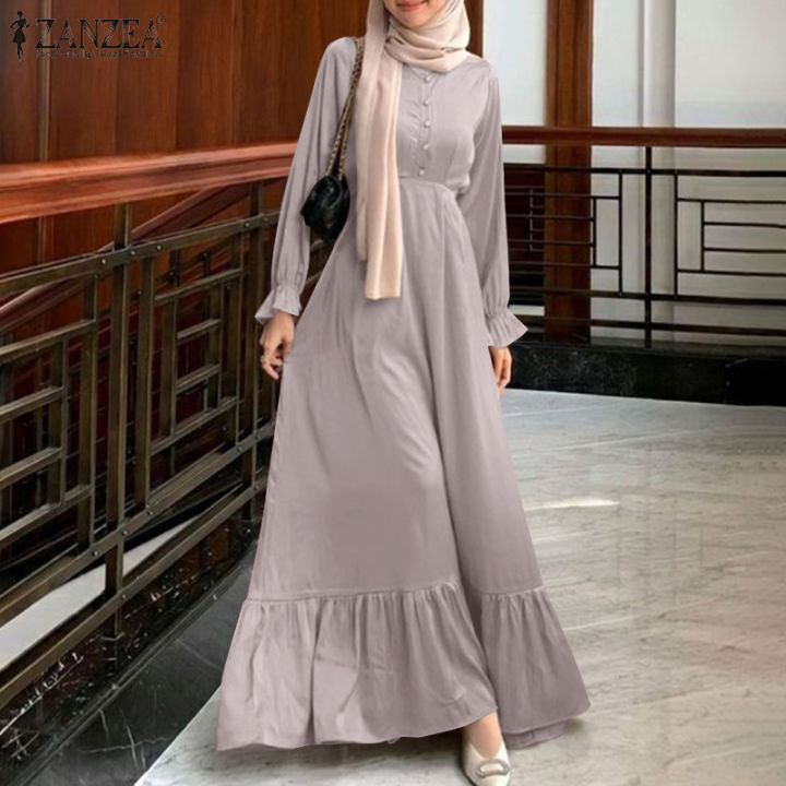Hijabfab Zanzea Muslimah Women Muslim Abaya Casual Kaftans Elegant