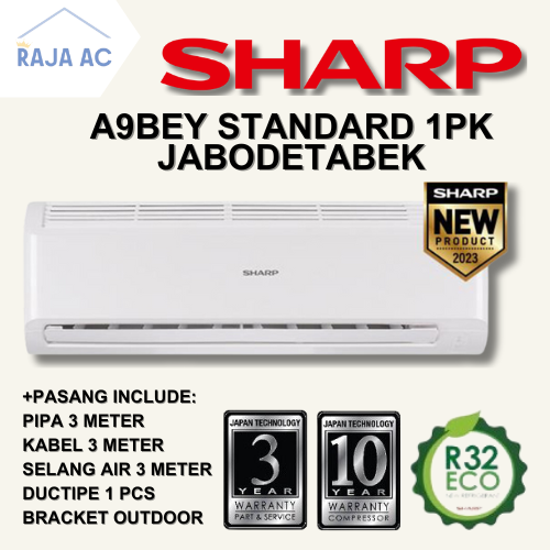 AC Sharp 1 PK A9BEY STANDARD FREE PASANG + AKSESORIS | Lazada Indonesia