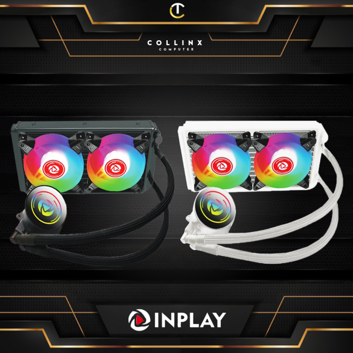 Inplay Ice 240AX AIO CPU Cooler | Black White | 240mm Dual Fan | Air ...