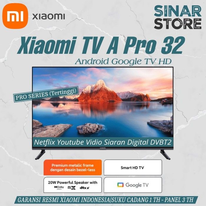 Xiaomi Mi TV A Pro 32 inch Smart Google TV Android Garansi Resmi ...