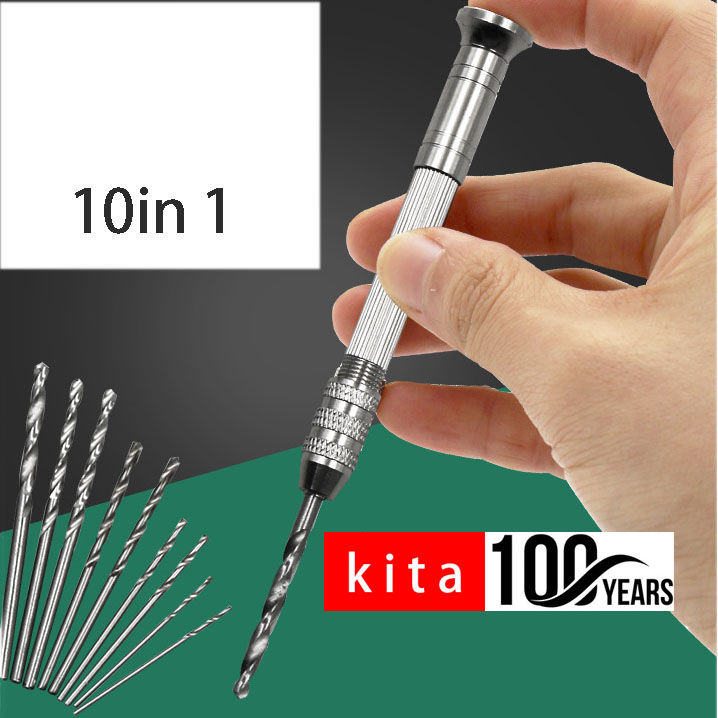 10pcs/set Mini Manual ~~~~~~~ Aluminum Hand Drill Chuck Twsit Micro ...