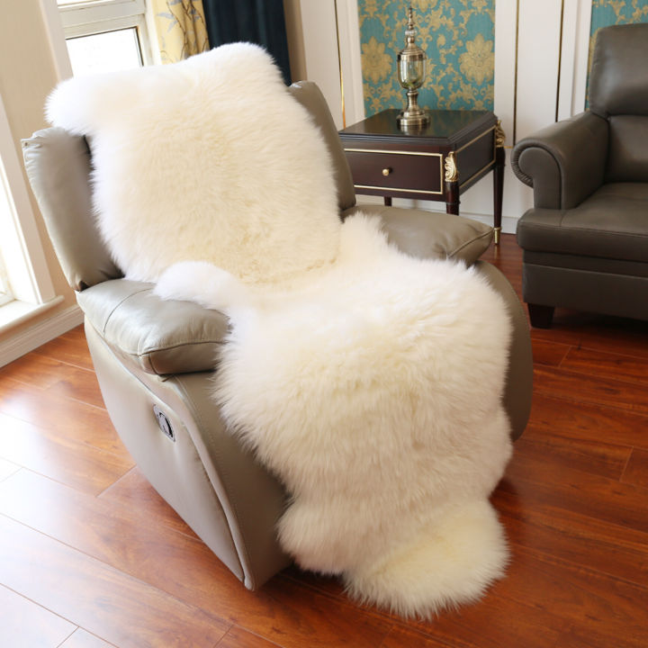 Soft Faux Fur Sheepskin Rug Fluffy Chair Cover Long Hair Children's ...