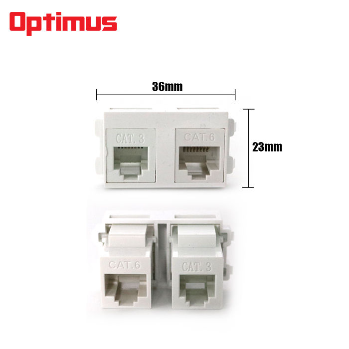 Optimus RJ45 And RJ11 Wall Outlet 23x36mm Back Side RJ45 And RJ11 ...