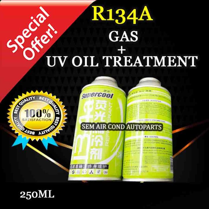 R134A REFRIGERANT GAS + UV GREEN COMPRESSOR OIL (CAR AIRCOND SYSTEM ...