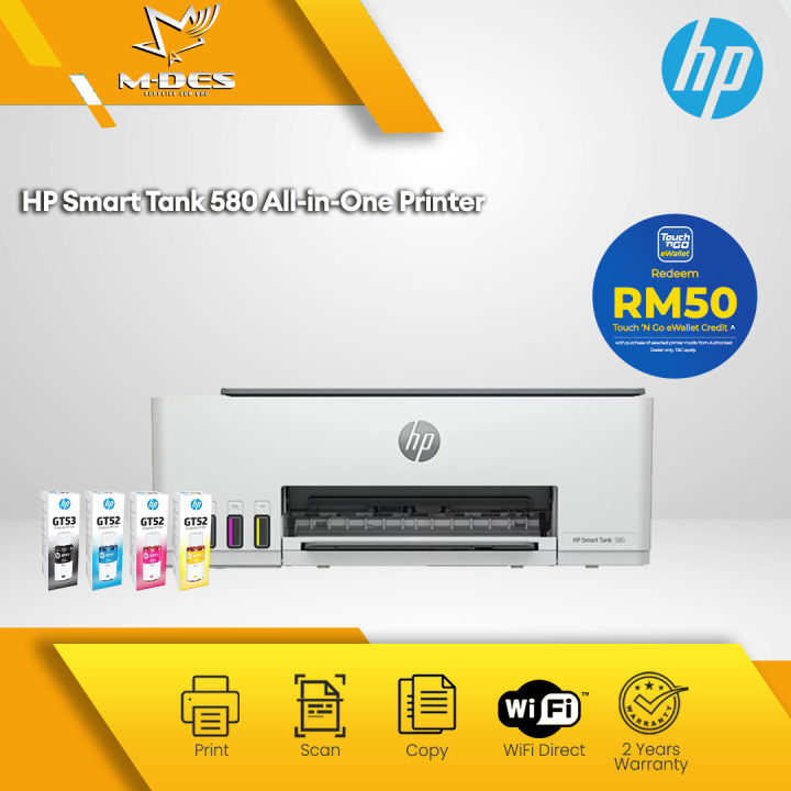 HP Smart Tank 520 / 580 Wifi All In One A4 Color Refill Ink Tank ...