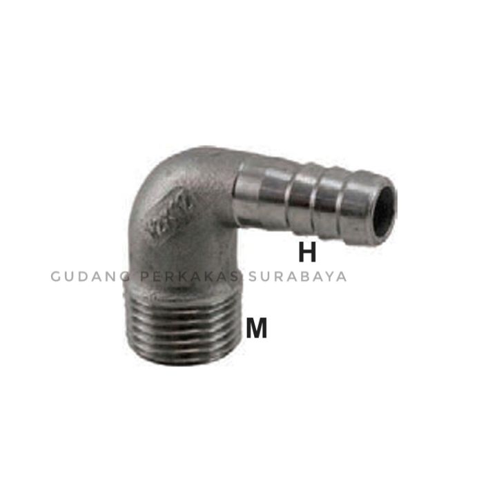 MALE HOSE ELBOW SUS304 NEPEL SELANG L TYPE KNEE PIPA SAMBUNGAN SELANG SAMBUNGAN PIPA DRAT LUAR x ...