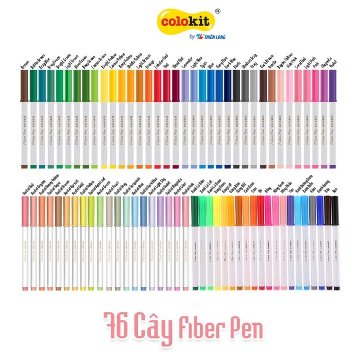 Bút lông màu Fiber Pen Thiên Long Colokit - Có thể rửa được- Combo 40 ...