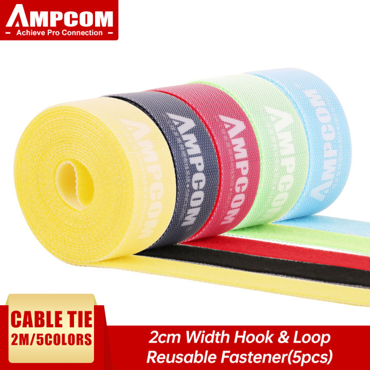 AMPCOM 5 Roll Hook-And-Loop Nylon Cable Organizer Wire Winder Clip/ Tie ...