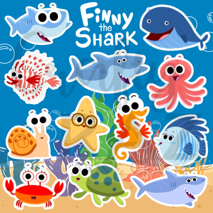 Finny The Shark Stickers (13 pcs per sheet/set) | Lazada PH