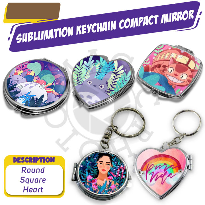 Magic Photo Sublimation Printable Compact Mirror / Mirror Keychain ...