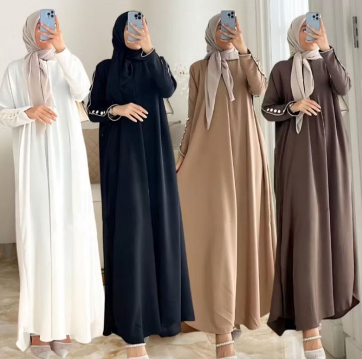 TERLARIS HABIBAH PREMIUM NEW PRODUK ABAYA BASIC HABIBAH BATWING DESS MAXY CRINCLE AIRFLOW ...