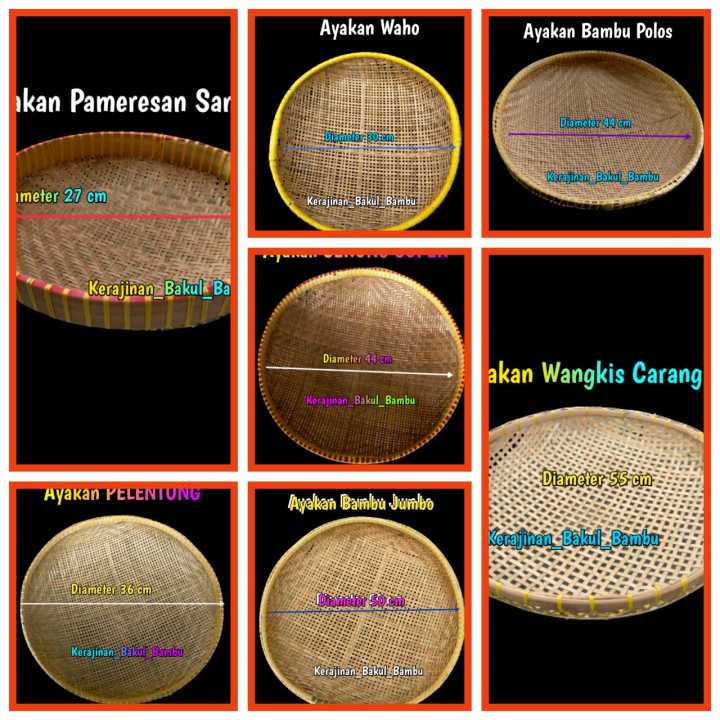 Ayakan bambu atau Saringan Bambu Aneka jenis ayakan bambu variasi ...