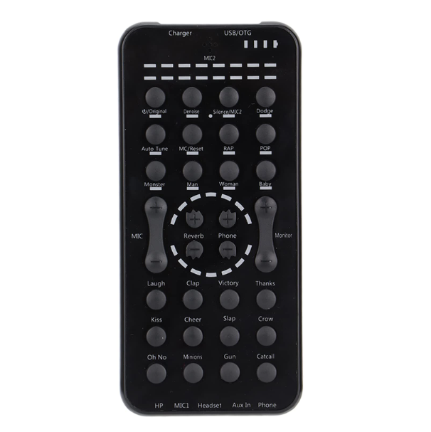 D6 PORTABLE MOBILE LIVE DIGITAL SOUND CARD WITH BUILT-IN MIC Mixer ...