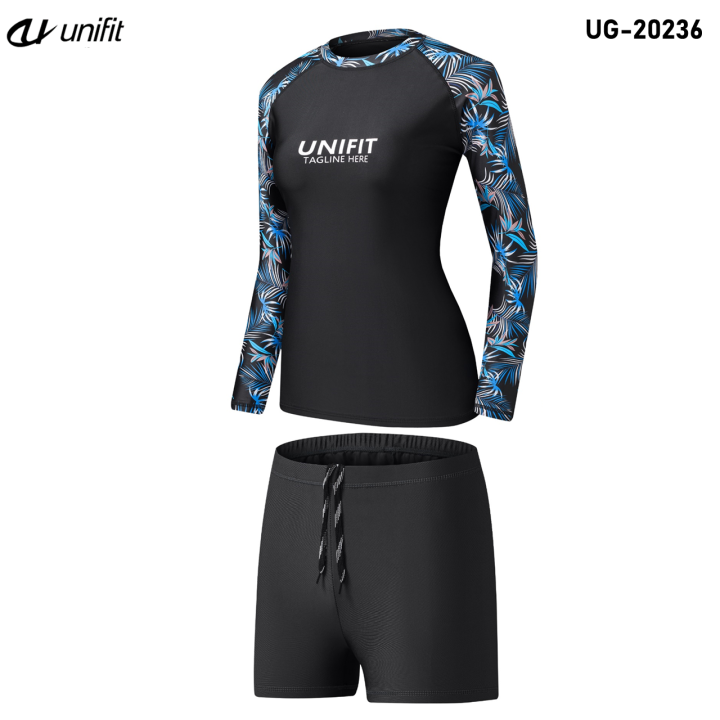 UNIFIT Women,s Rash Guard Swimsuit Swimwear Dri-Fit Rush Guard Terno UG ...