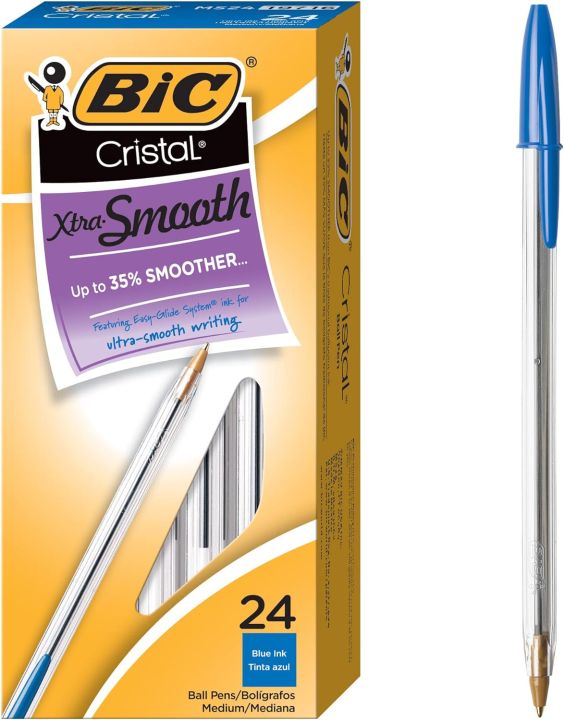 Bic Cristal Xtra Smooth Ball Pen, 24 Blue Medium Ink (1 Count) | Lazada PH