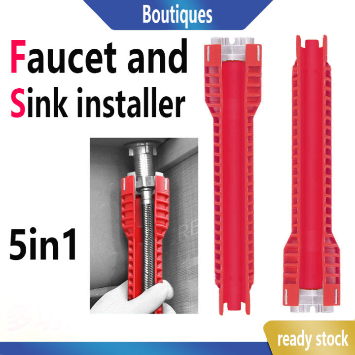 Faucet and Sink Installer Multifunctional Wrench Spanner (5 in 1 ...
