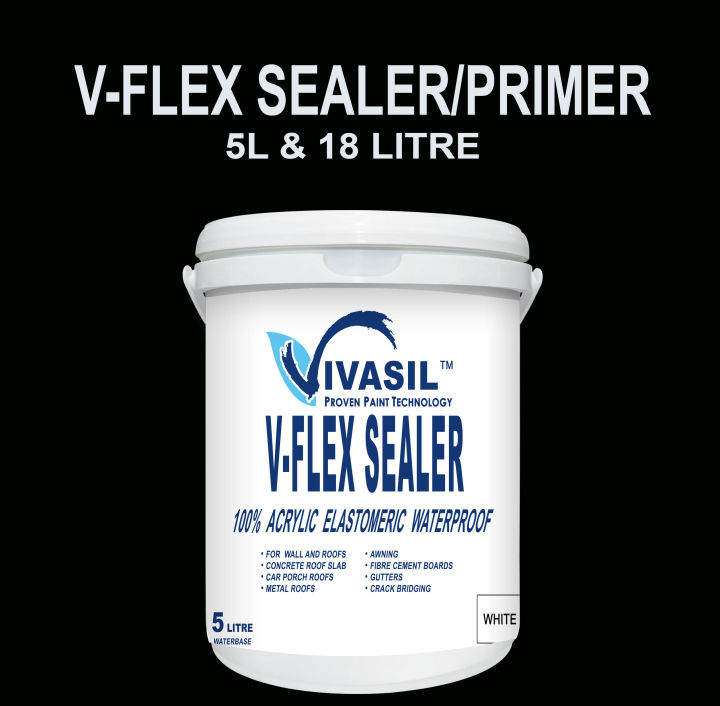 5L & 18 LITRE VIVASIL V-FLEX SEALER FOR ROOF TILE/CONCRETE-UNDERCOAT ...