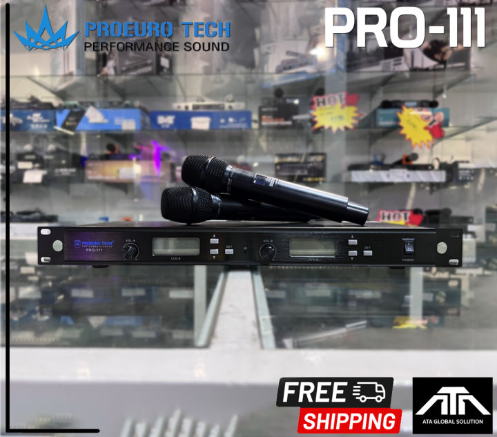PROEUROTECH PRO -111 PRO111 ไมค์ลอย มือถือคู่ UHF ไมค์ ราคาถูก โปรยูโร เทค โปรยูโรเทค ไมค์ ไมค์ ...