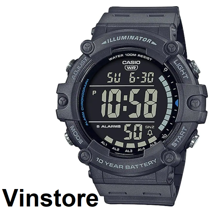 [Vinstore] Casio AE-1500WH Dark Grey Resin Digital Negative Display Big ...