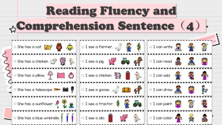 [PRE157] 64 pages Reading Fluency and Comprehension Sentence（4 ...