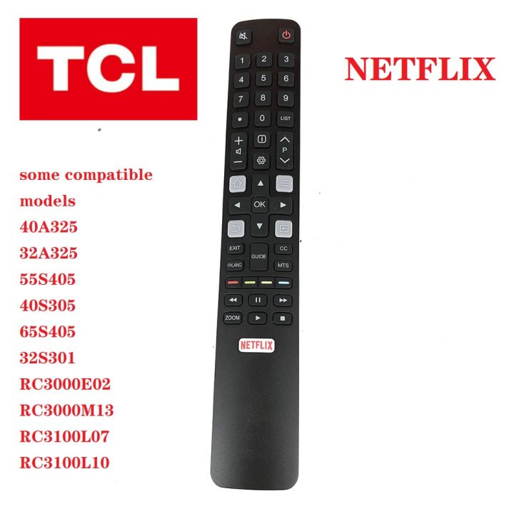 TCL Remote Control RC802N Smart TV Compatible Remote Control with Netflix Button RM-L1508 ...