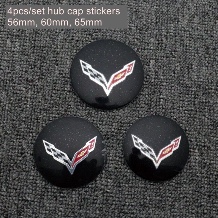 4pcs/set Wheel rim center hub cover sticker for Chevrolet Corvette 56mm ...