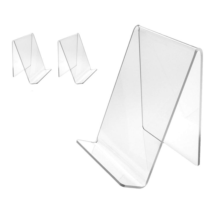 THLB0P 3 Pcs Acrylic Book Stand,Clear Acrylic Display Stand, Clear ...