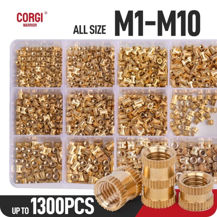 M1 M2 M2.5 M3 M4 M5 M6 M8 M10 All Size Hot Melt Brass Heat Insert Nut Kit Inserts Knurled ...