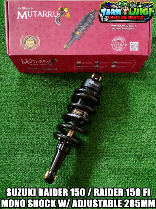 MUTARRU ADJUSTABLE MONO SHOCK 285MM BLACK SERIES FOR RAIDER 150 CARB ...