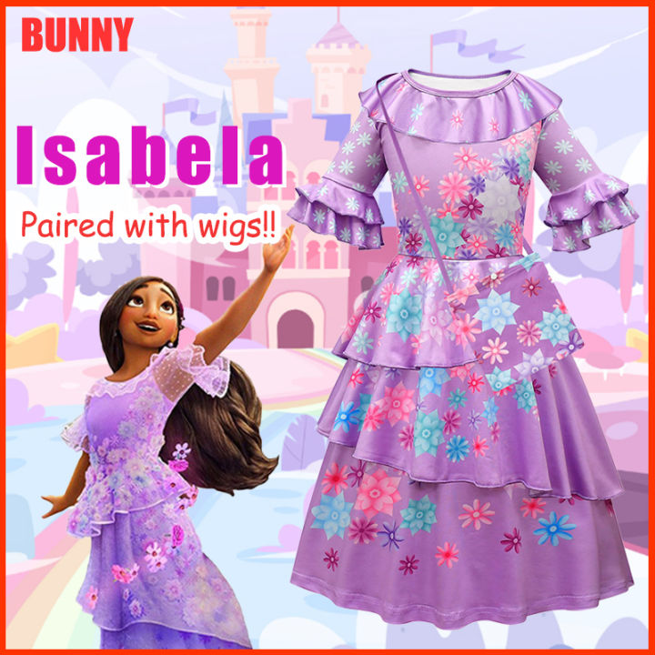 Encanto Isabela Dress Kids Girls Costume Cosplay Party Dress Carnival ...