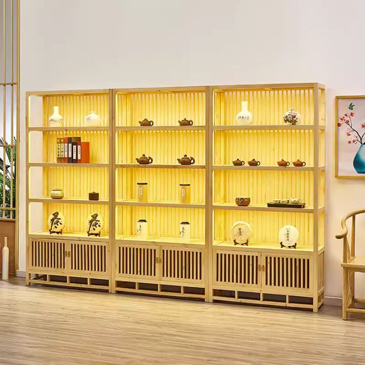 Showcasing Fine Teas with Solid Wood Display Cabinets and Illuminated ...