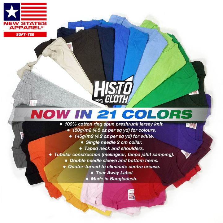 Kaos Polos NSA Soft-Tee 3600 New States Apparel | Lazada Indonesia