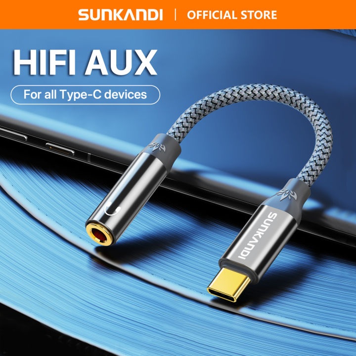 SUNKANDI USB Type C to 3.5mm Jack Earphone Cable Headphone Adapter Type C AUX USB C Audio Mic ...