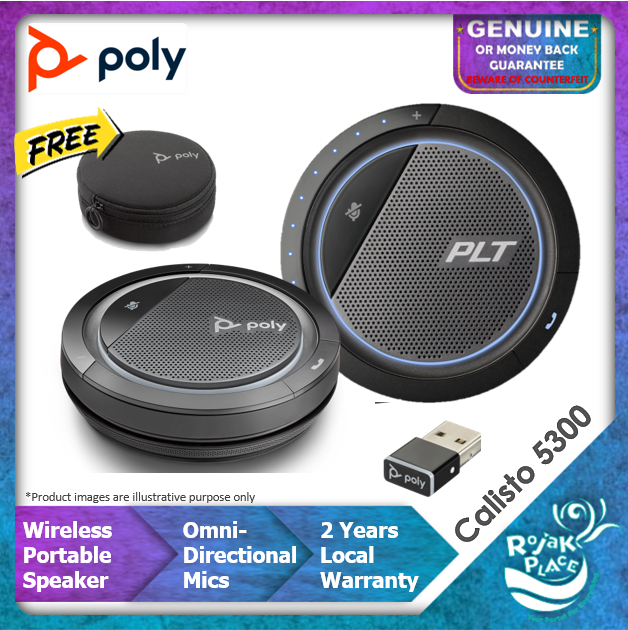 Poly Calisto 5300 Personal Portable Wireless Bluetooth Speakerphone USB ...