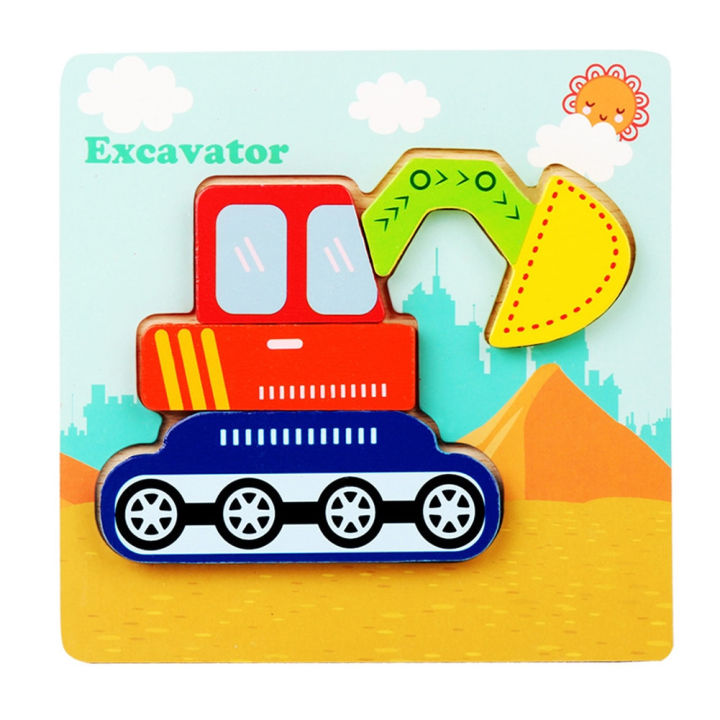 EZYLITTLES Wooden 3D thick Jigsaw Puzzle Animal/ Color/ Shape Cognitive ...