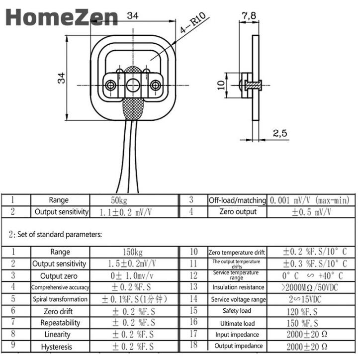 HomeZen Human Scale Load Cell Weight Sensors Module Weight Sensor ...