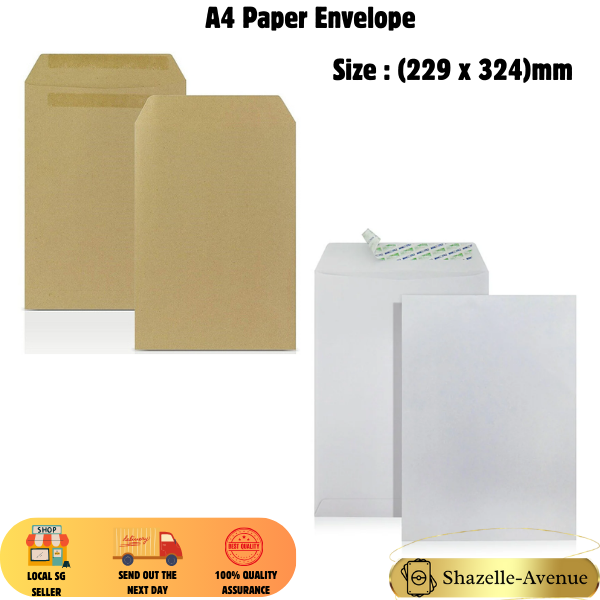 C4 (A4) Size White Envelope, with Peel & Seal (20 pcs/pkt) | Lazada ...
