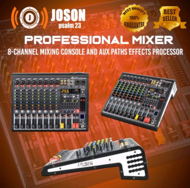 Joson Spider 8 CH Professional Mixer, 8 Channel Mixing Console and Aux ...