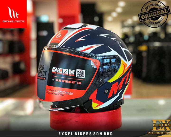 MT HELMET THUNDER ACOSTA A37 MATT BLUE/MT OPEN FACE HELMET/MT HELMET ...