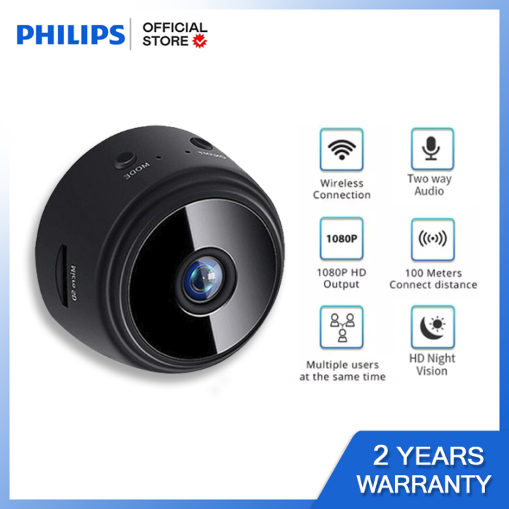 PHILIPS 1080P HD Mini Portable CCTV Camera Wireless Home Surveillance ...