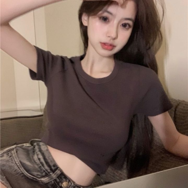 Sexy Backless Short Short Sleeve T Shirt Women Lazada