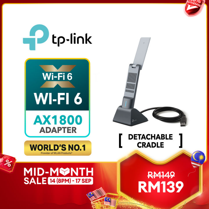 TP-Link AX1800 High-Gain Dual Band Wireless USB Adapter Archer TX20UH ...