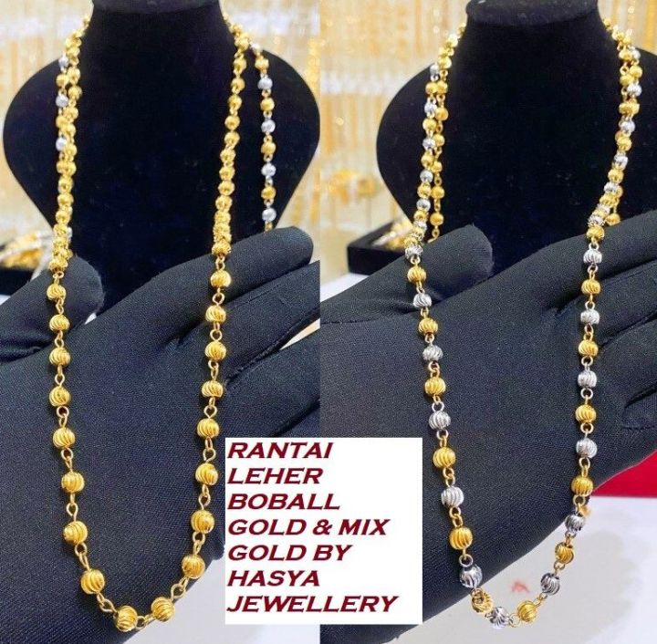 ORIGINAL EMAS BANGKOK COP 916 -RANTAI LEHER BOBA DESIGN EMAS PERSIS 916 ORI (HOT MODEL) TAHAN ...