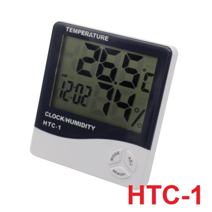 HTC-1 HTC-2 Hygrometer Thermometer Digital Higrometer Termometer Ruangan Clock Temperature ...