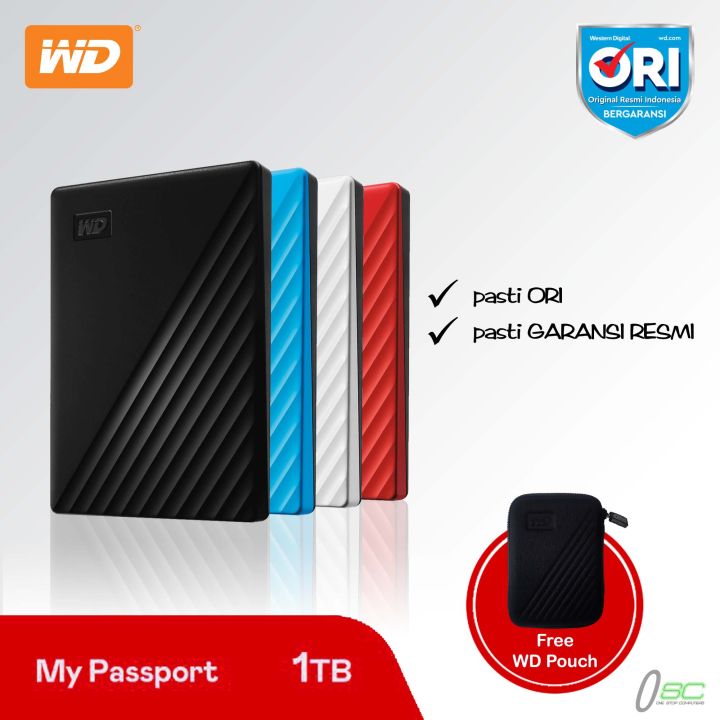 WD My Passport 1TB Hardisk HDD Harddisk Eksternal 2.5 USB 3.2 Free Pouch WD | Lazada Indonesia