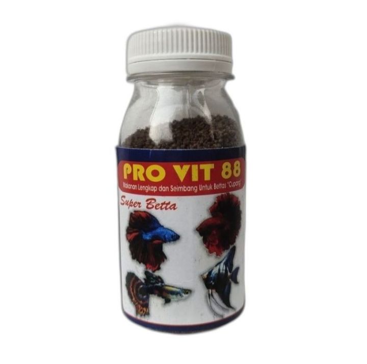 Pelet Ikan Hias Pro Vit 88 Pelet Ikan Kecil Cupang Guppy 50 gram ...